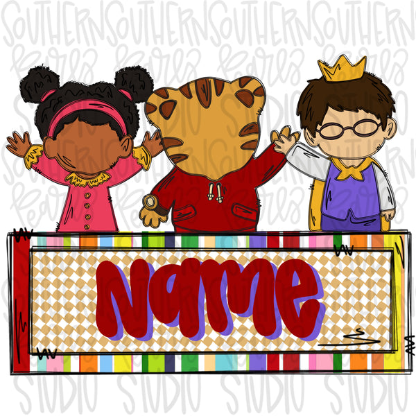 Tiger and friends trio with Name Patch | PNG files| Sublimation Design ...