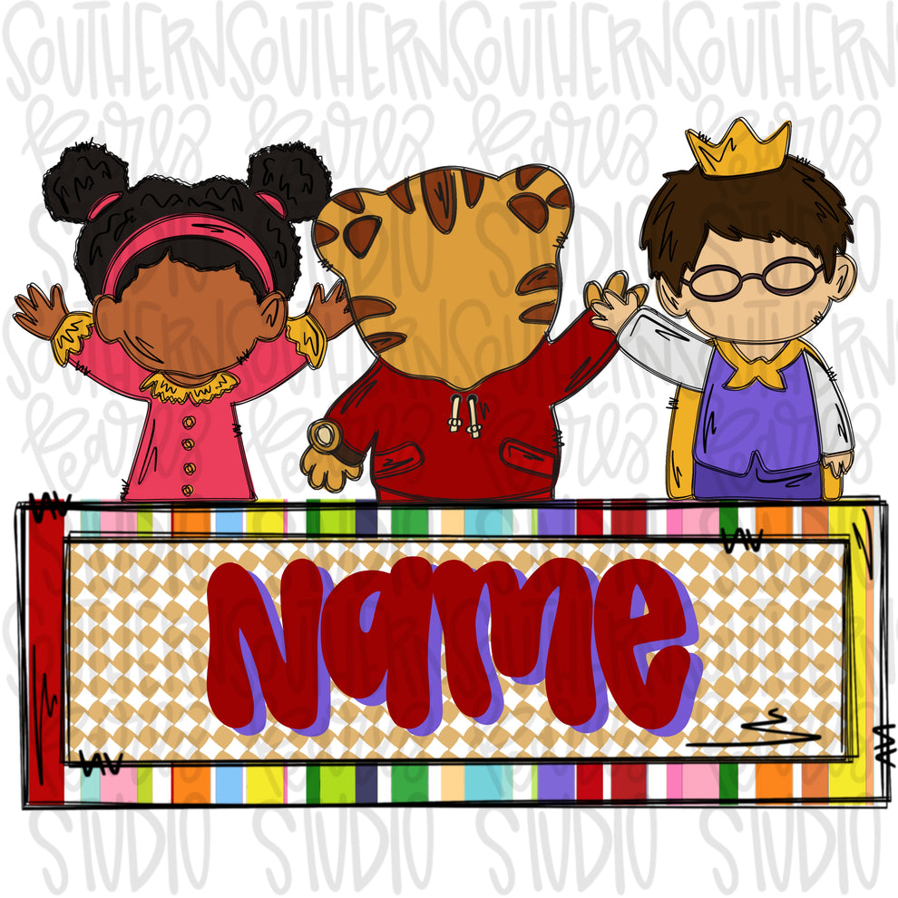 Tiger and friends trio with Name Patch | PNG files| Sublimation Design ...