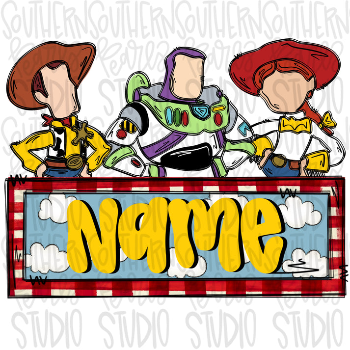 Toy friends trio with name patch | PNG files| Sublimation Design | Dig ...