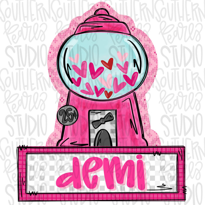 Valentine Gumball machine with patch Girl | Sublimation Design | Digit ...