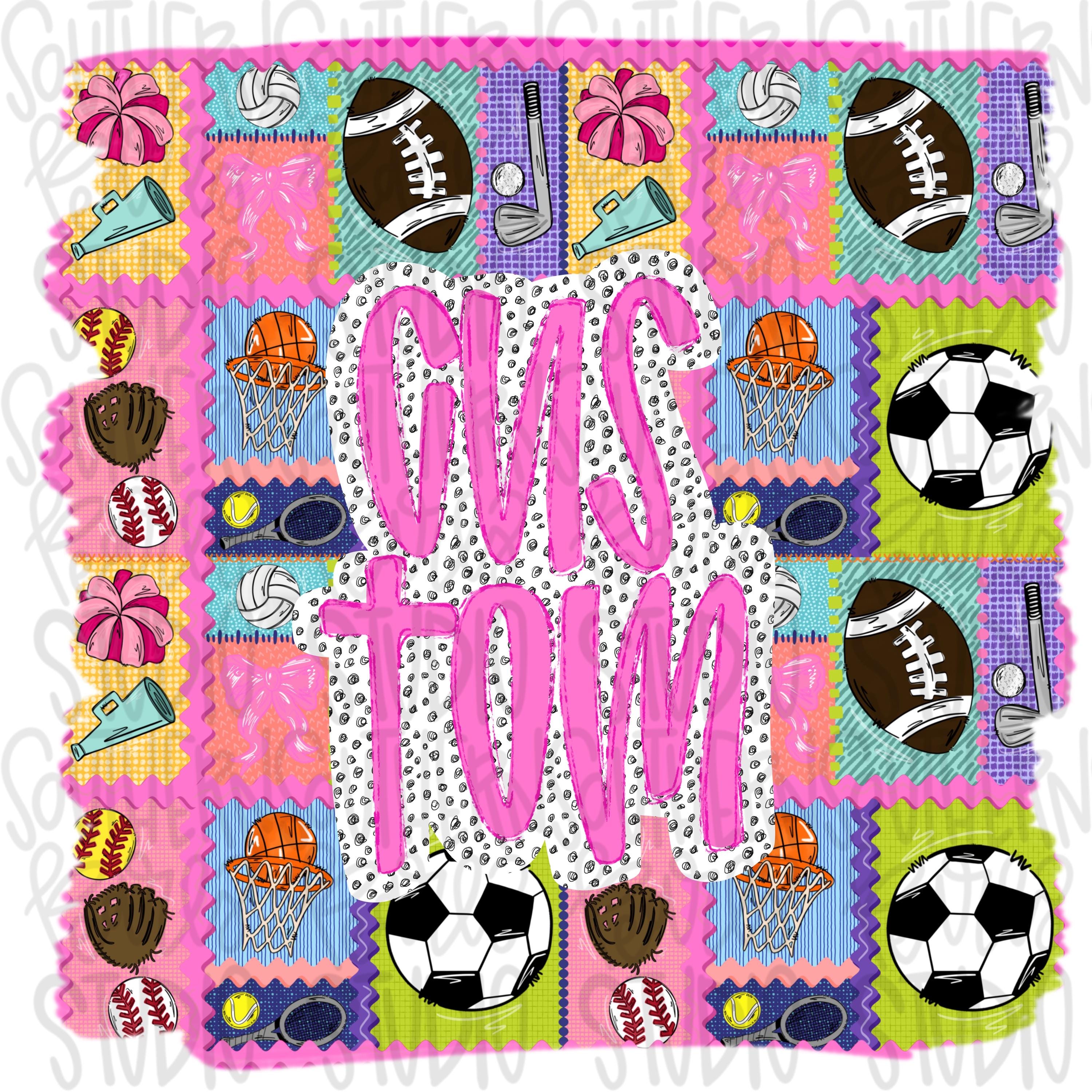 Custom Mascot | Mascot in frame | sports stamp collage design | Go Tea ...