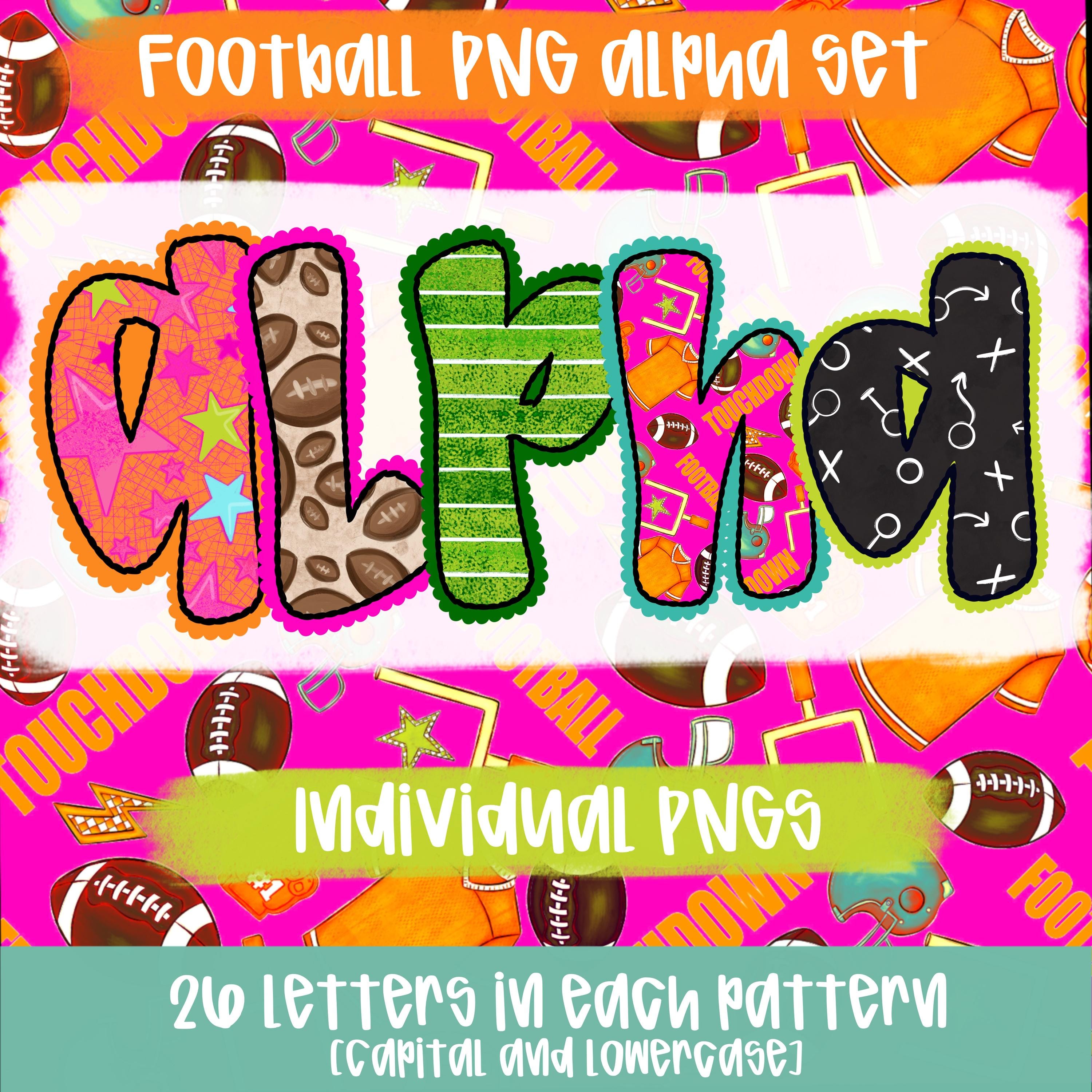 Football Alpha | PNG Font | Sublimation Design | Digital Download | Wo ...
